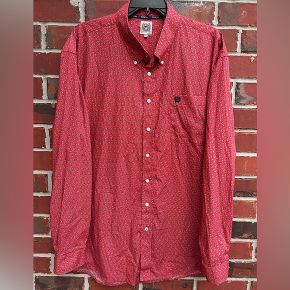 Cinch | Shirts | Cinch Mens Red Paisley Long Sleeve Button Down Xxl ...